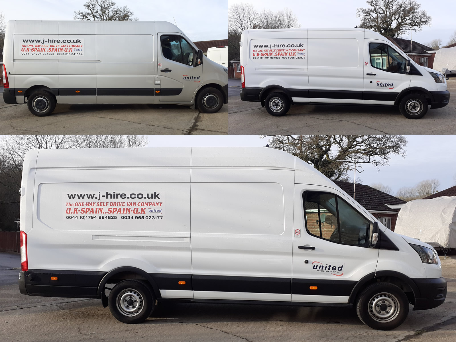 One way Self-Drive van hire UK and Spain provided by J Hire Ltd